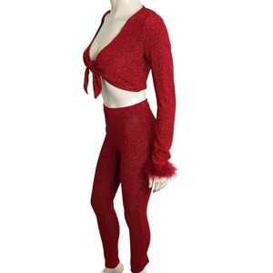 Trendy boutique | Pants & Jumpsuits | Sexy Fashion Red Metallic ...